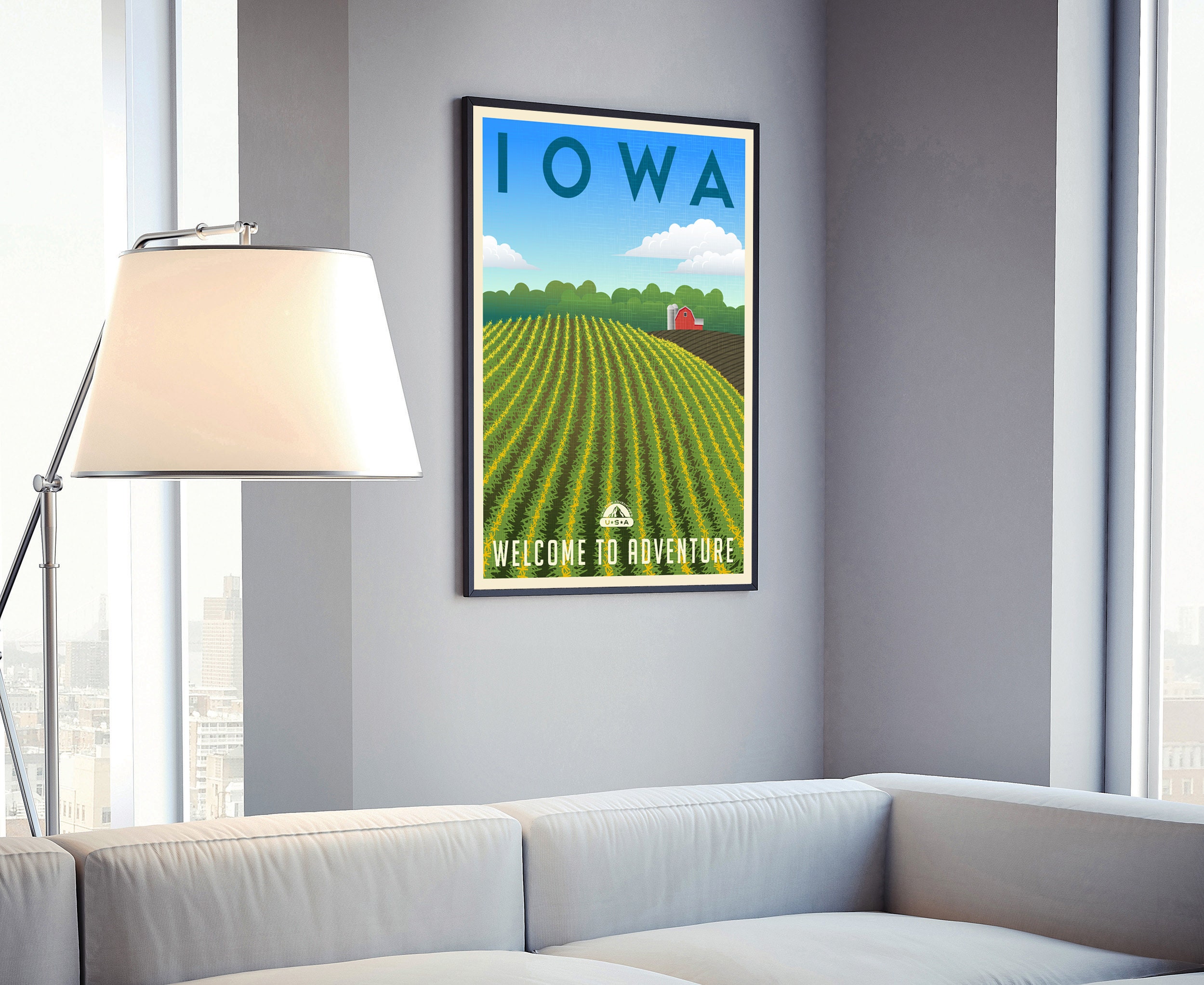 Retro Style Travel Poster Iowa Vintage Rustic Poster Print | Etsy