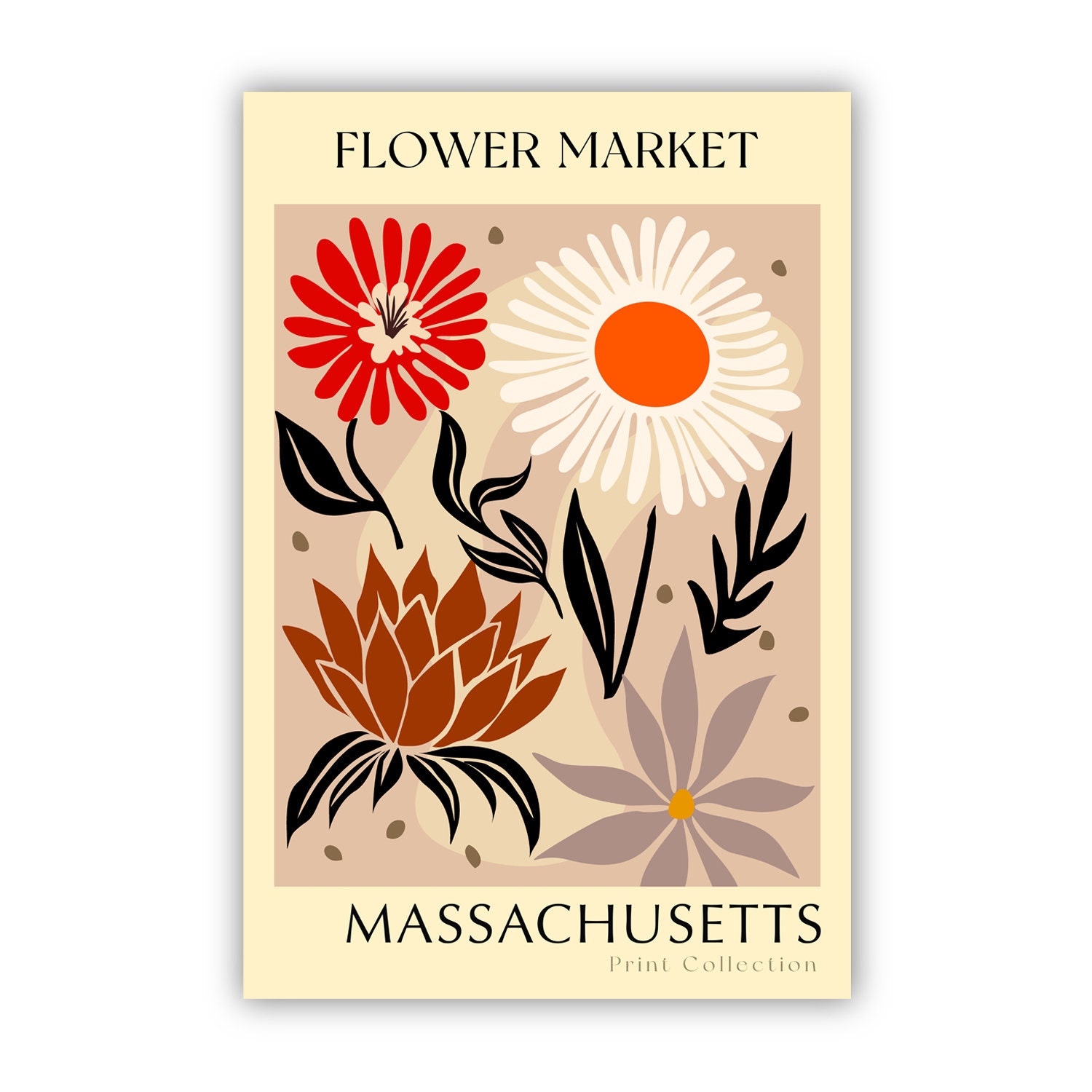 Massachusetts State Flower Print, State Poster, Massachusetts Flower ...