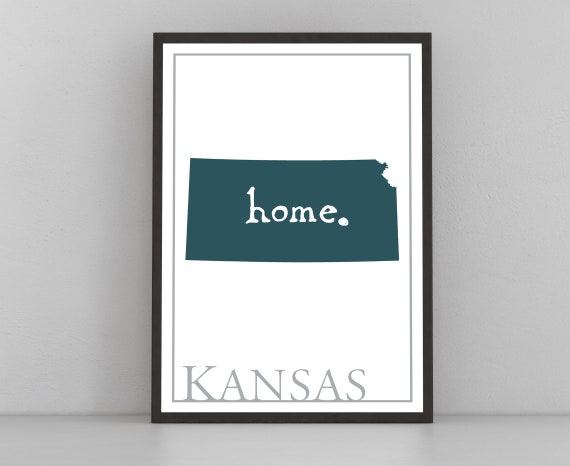 Kansas Map Wall Art Kansas Modern Map Poster Print Home Wall | Etsy