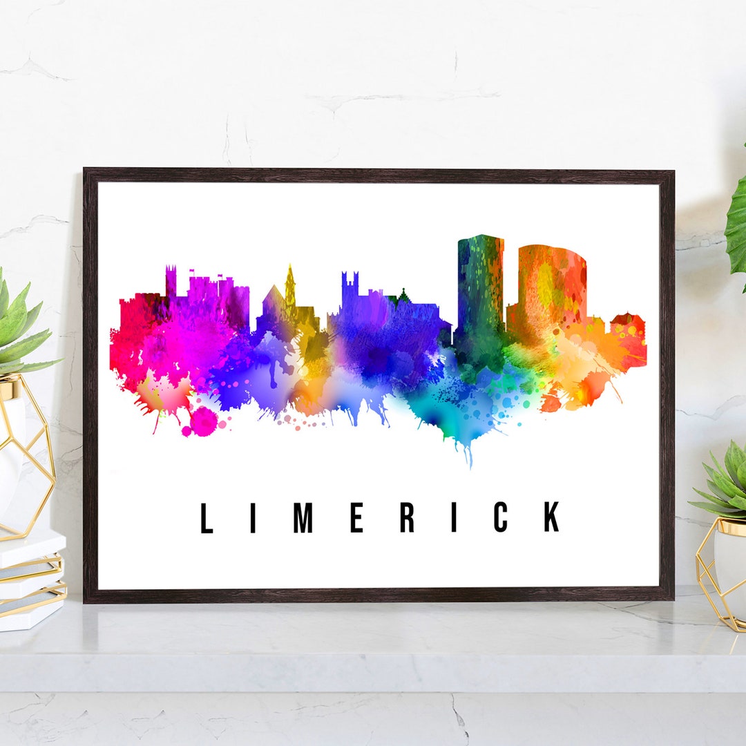 Limerick Ireland Poster, Skyline Poster Cityscape Poster, Ireland ...
