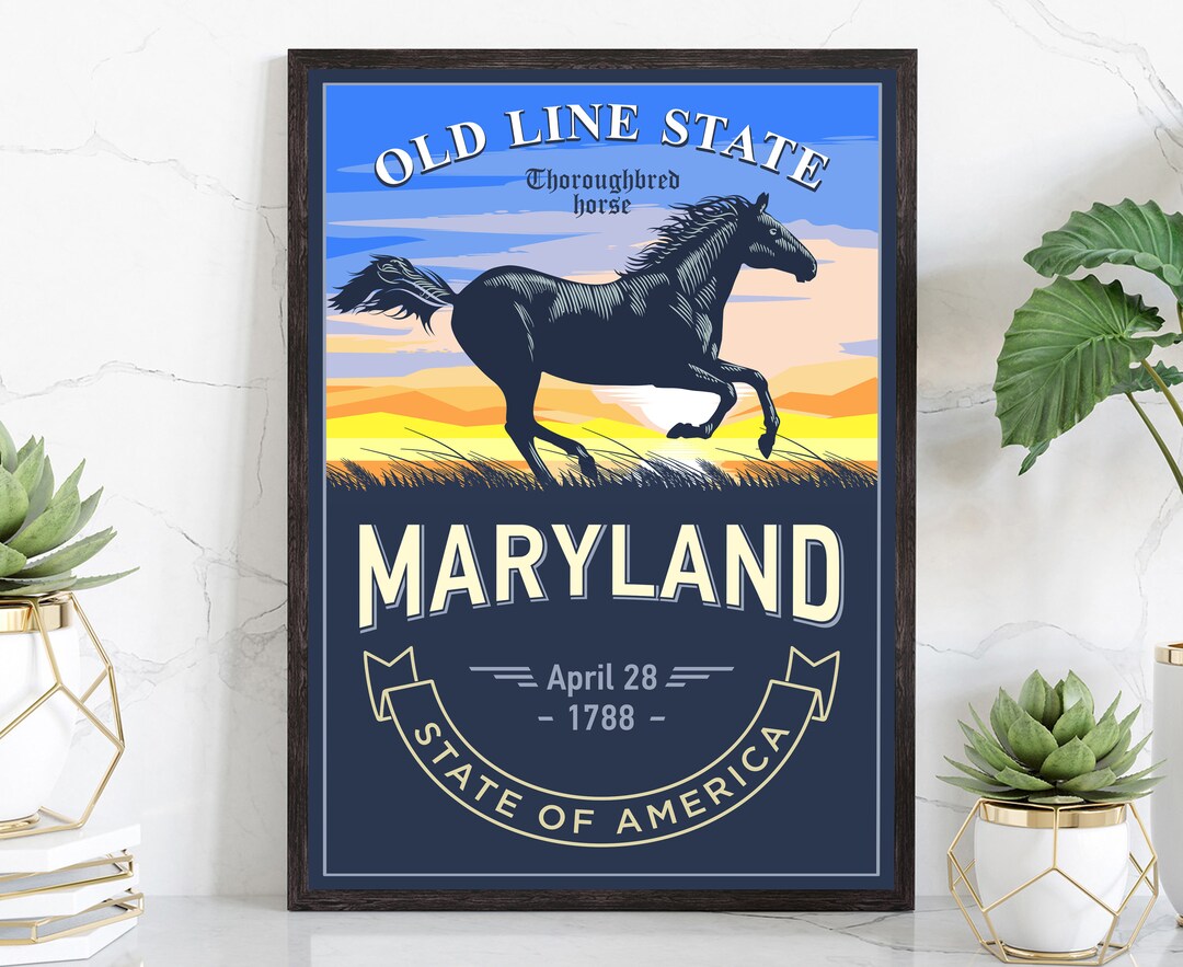 United States Poster, Maryland State Poster Print, Maryland State ...