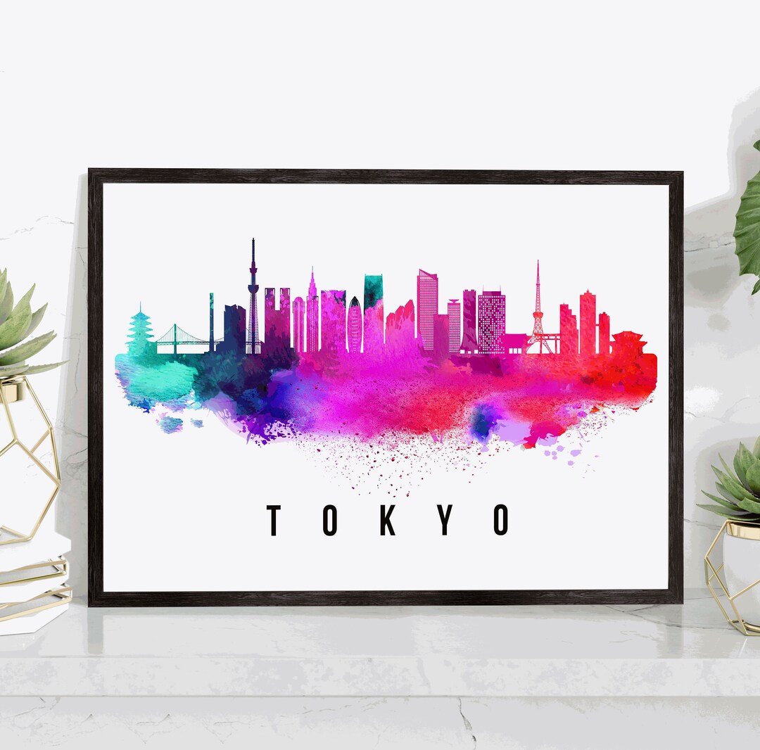 TOKYO - JAPAN Poster, Skyline Poster Cityscape and Landmark Tokyo ...