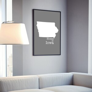 Iowa Map Wall Art, Iowa Map Poster Print, City Map Wall Decor, Iowa ...