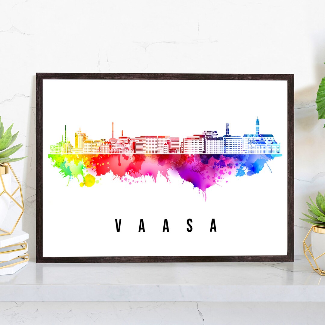 Vassa Finland Poster, Skyline Poster Cityscape Poster, Finland Landmark ...