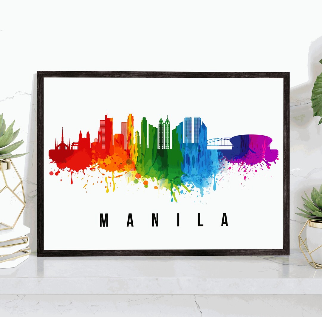 MANILA - PHILIPPINES Poster, Skyline Poster Cityscape and Landmark ...