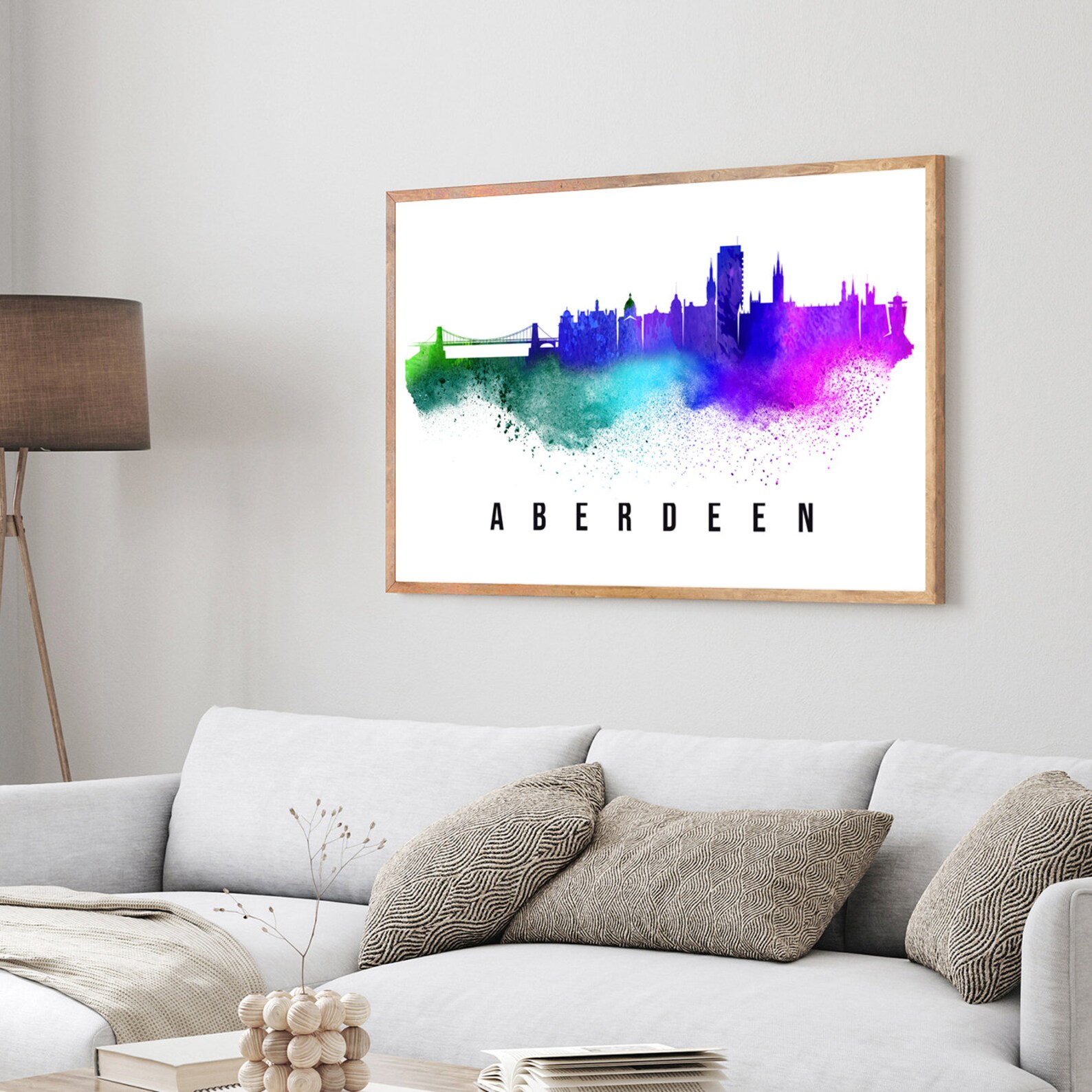 Scotland Aberdeen Poster, Skyline Poster Cityscape Poster, Scotland ...