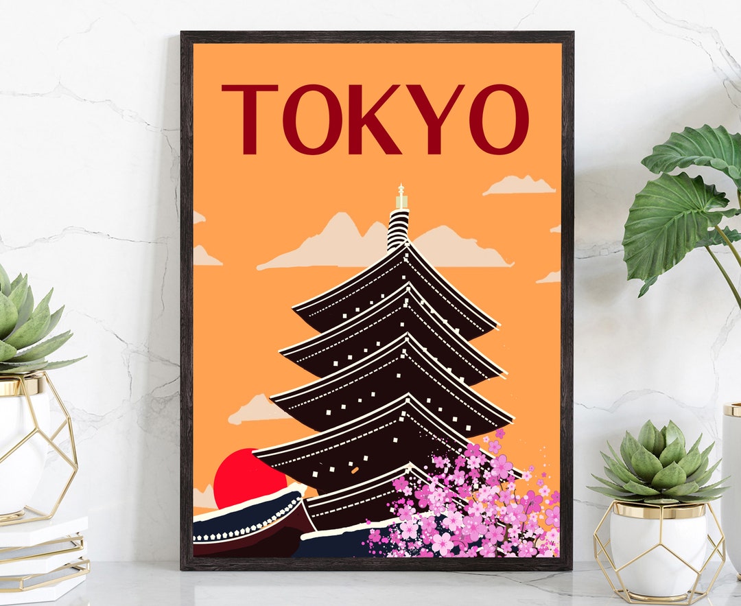 TOKYO Travel Poster, Tokyo Cityscape Poster Print, Tokyo Landmark ...
