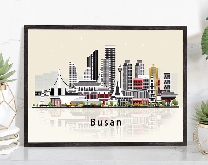 Beijing, China City Skyline Poster, Colorful Modern Wall Art for Home ...