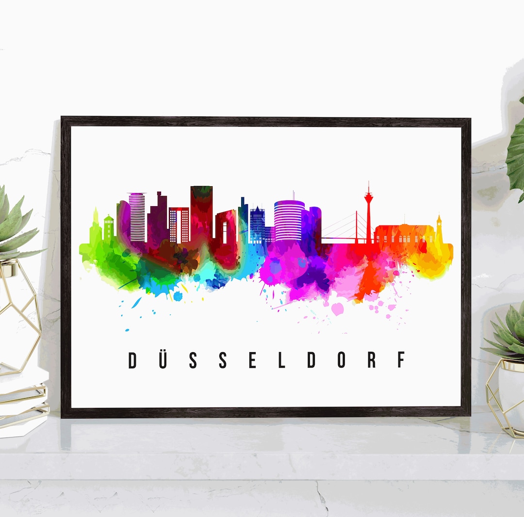 DUSSELDORF - GERMANY Poster, Skyline Poster Cityscape and Landmark ...