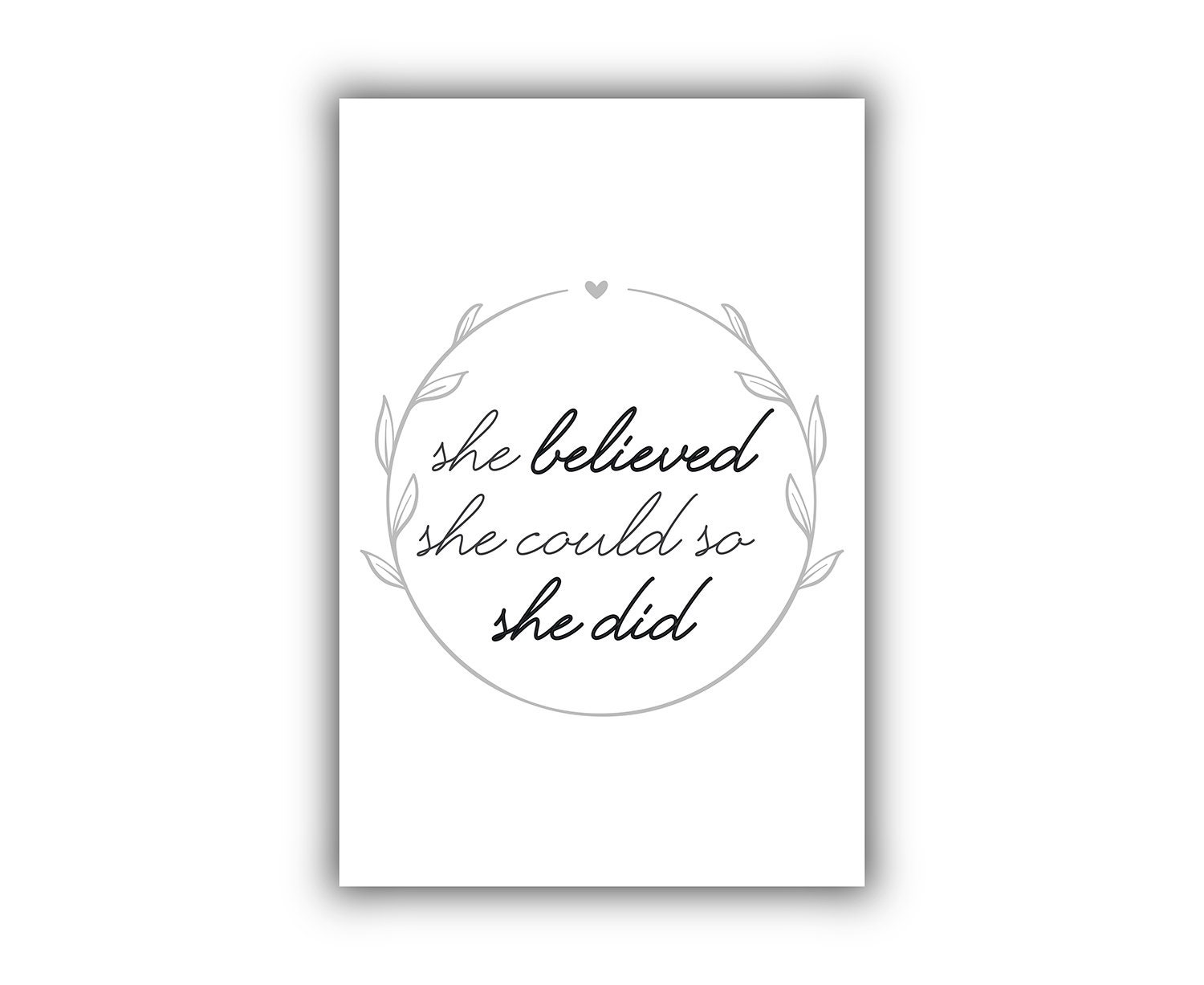 She believed she could so she did Poster print Home wall | Etsy