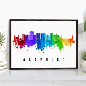 ACAPULCO - MEXICO Poster, Skyline Poster Cityscape and Landmark ...
