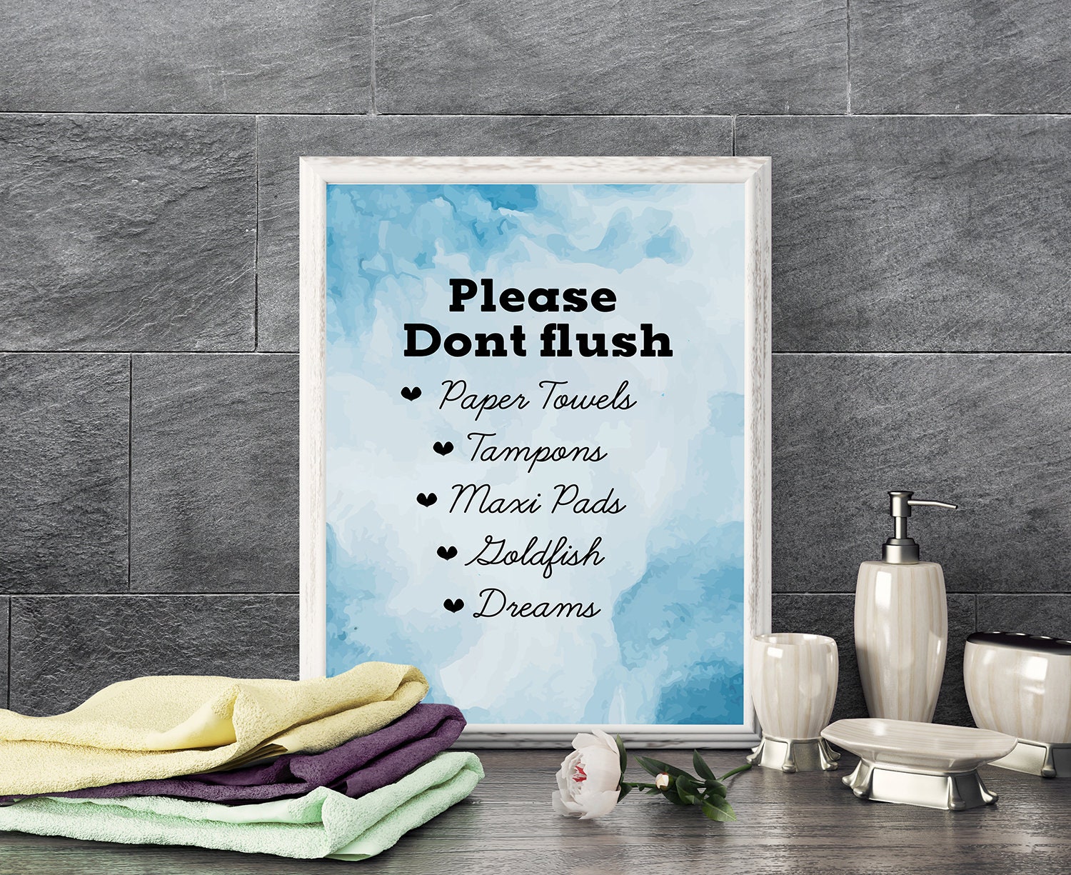 Please Don't Flush, Restroom Wall Decor, Bathroom Wall Decor, Toilet ...