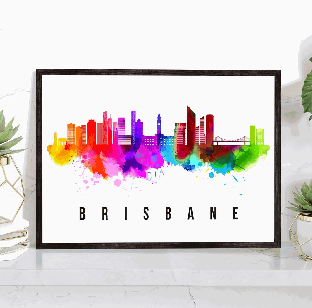 BRISBANE - AUSTRALIA Poster, Skyline Poster Cityscape and Landmark ...