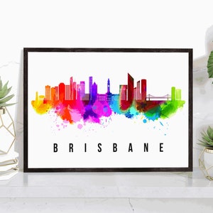 BRISBANE - AUSTRALIA Poster, Skyline Poster Cityscape and Landmark ...