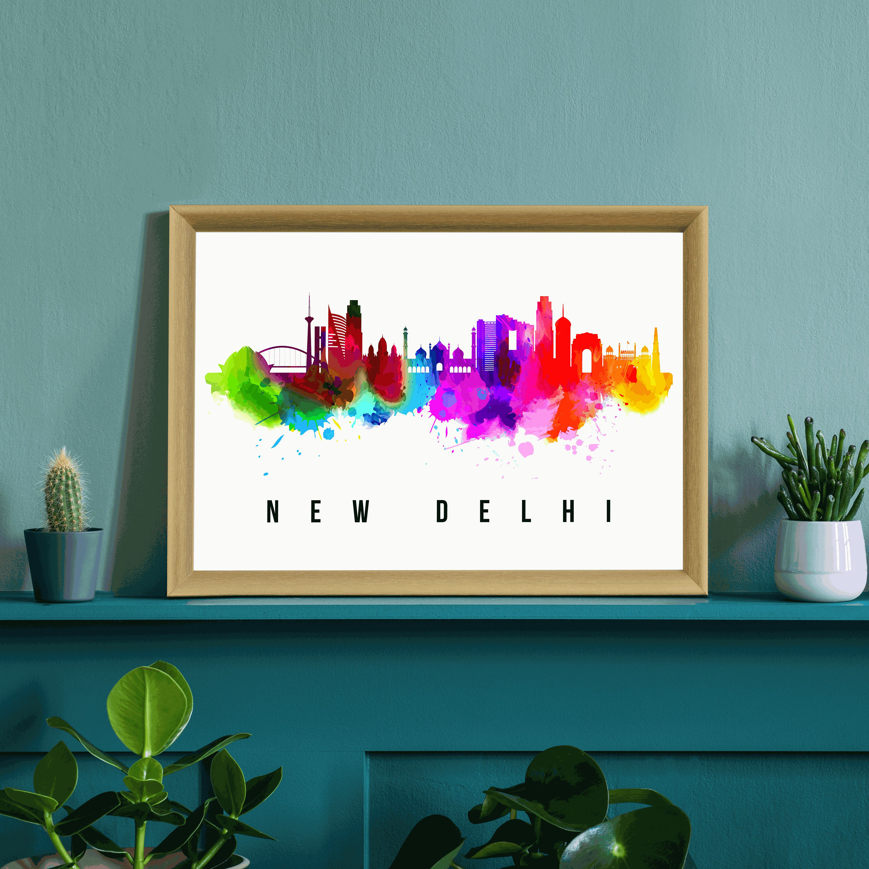 NEW DELHI INDIA Poster Skyline Poster Cityscape and - Etsy