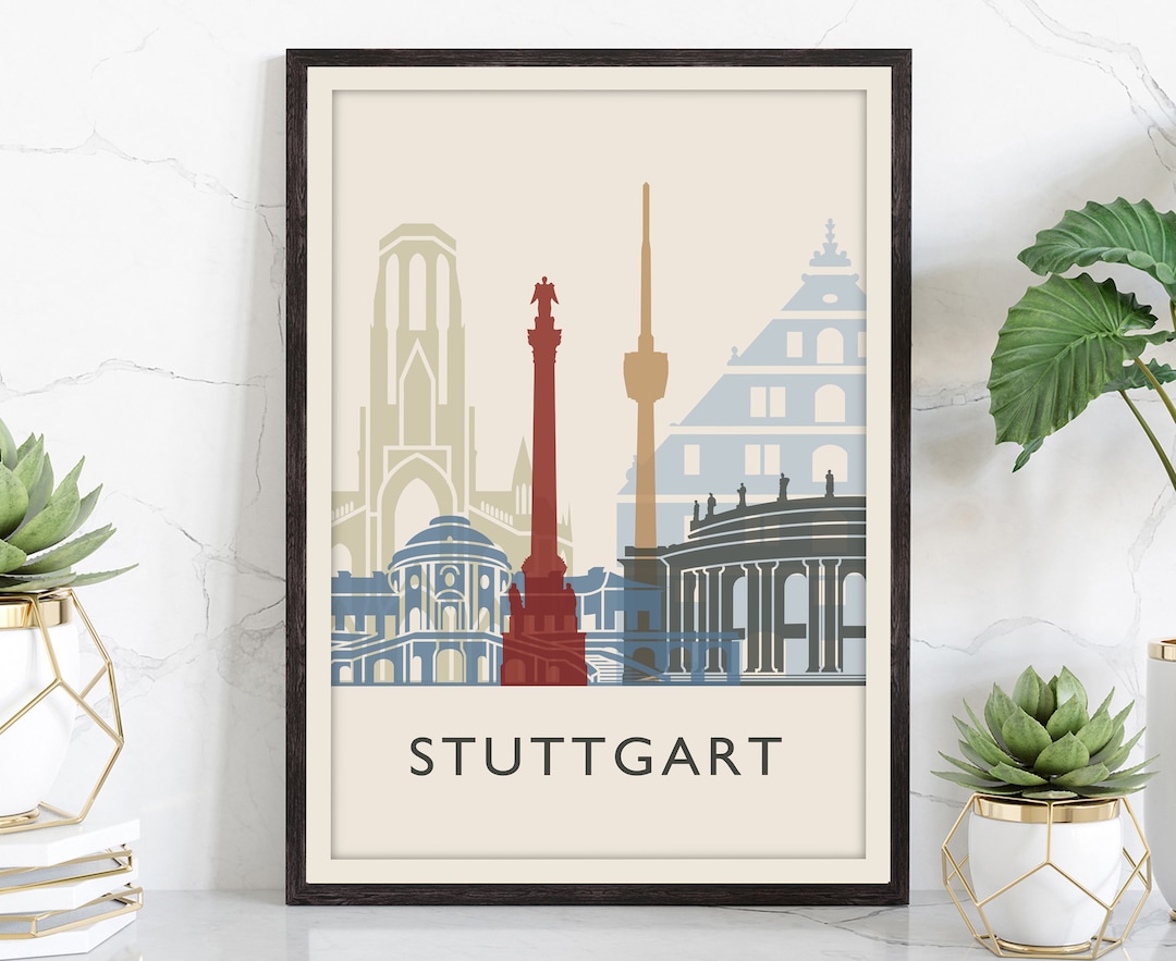 STUTTGART POSTER Stuttgart GERMANY Skyline Poster Cityscape - Etsy
