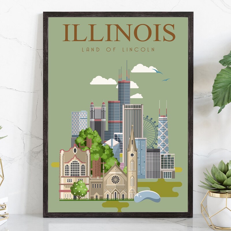 Illinois Poster - Etsy