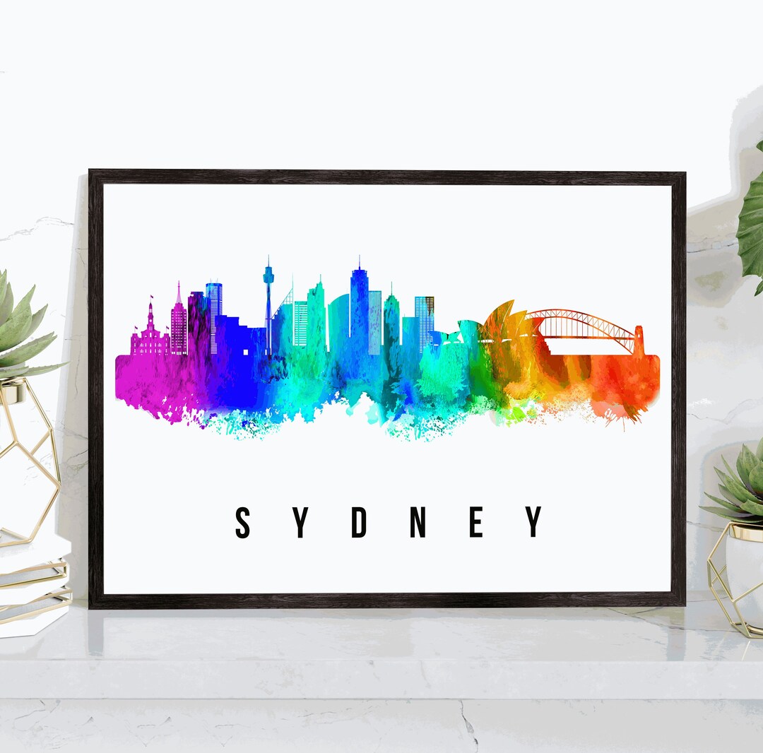 SYDNEY - AUSTRALIA Poster, Skyline Poster Cityscape and Landmark Sydney ...