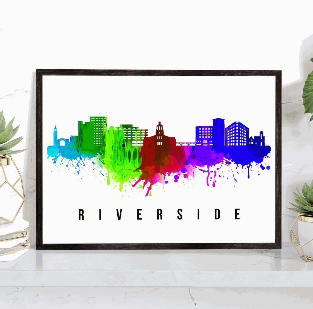 Riverside Skyline California Poster, California Cityscape Painting ...