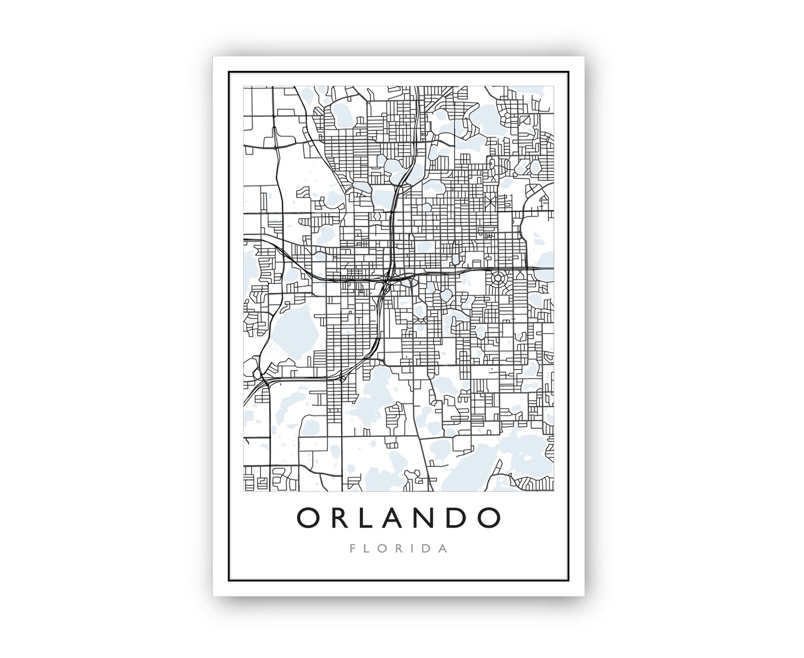 Orlando Florida City Map Orlando Florida Road Map Poster - Etsy UK