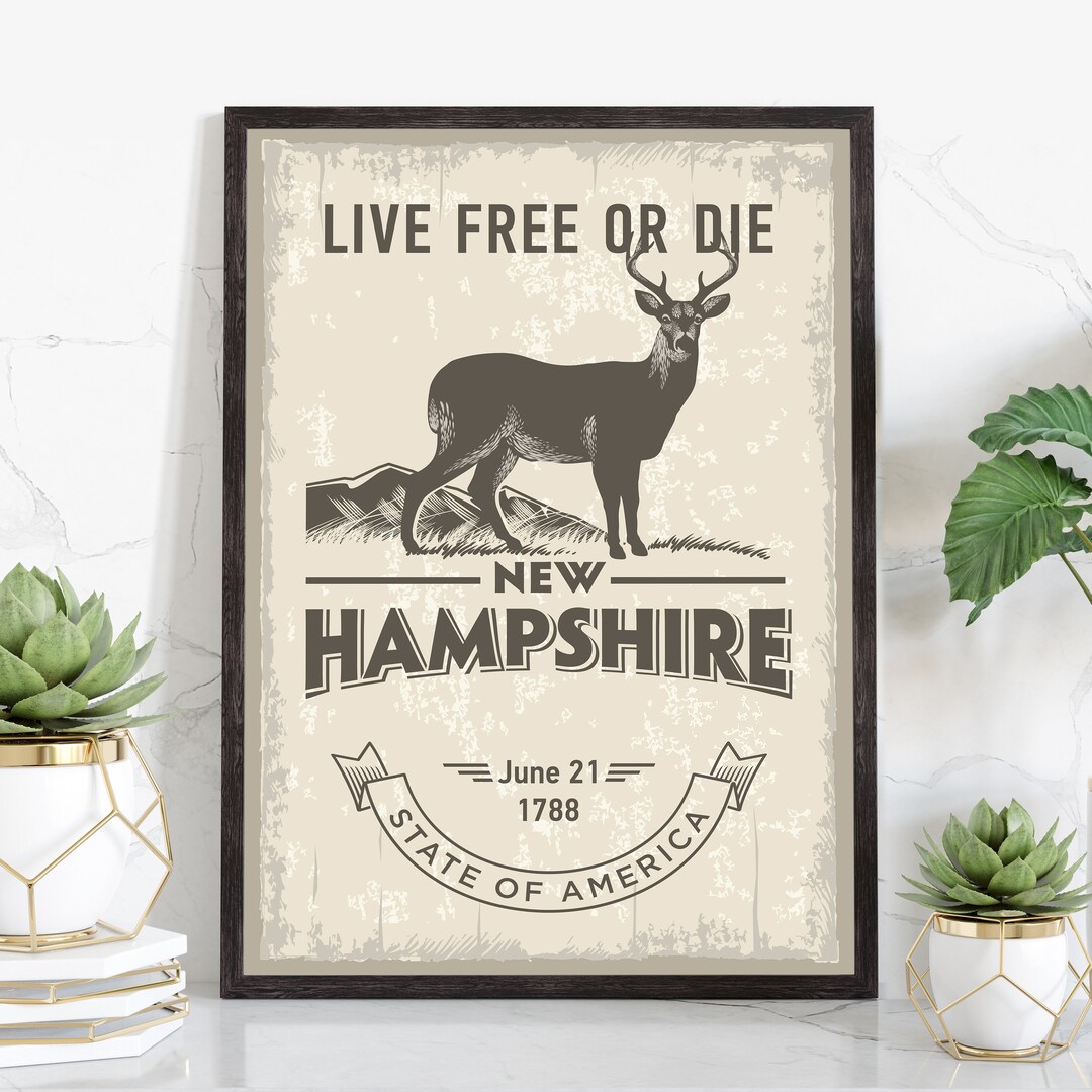 New Hampshire State Symbol Poster, New Hampshire State Poster Print ...