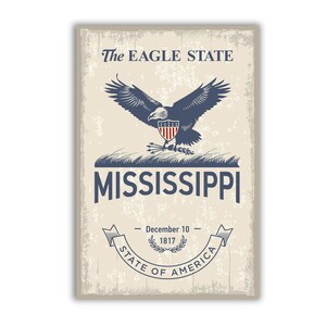 Mississippi State Symbol Poster, Mississippi State Poster Print, State ...