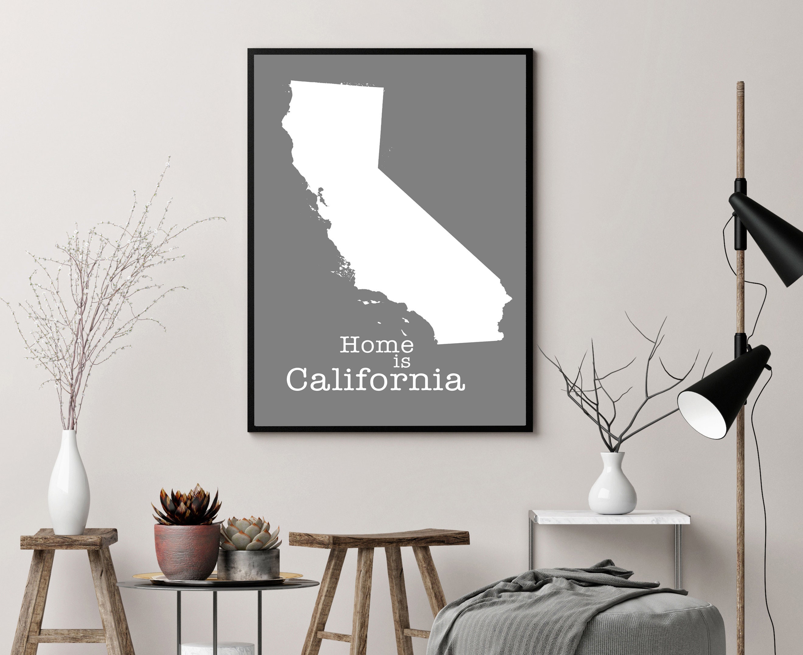 California Map Wall Art California Map City Map Wall Decor | Etsy