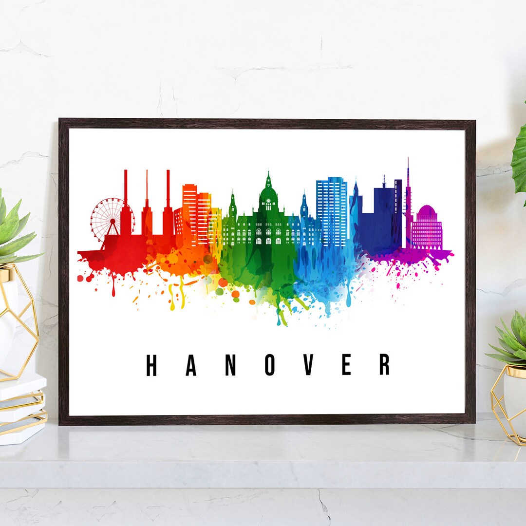 Hanover Germany Poster, Skyline Poster Cityscape Poster, Germany ...