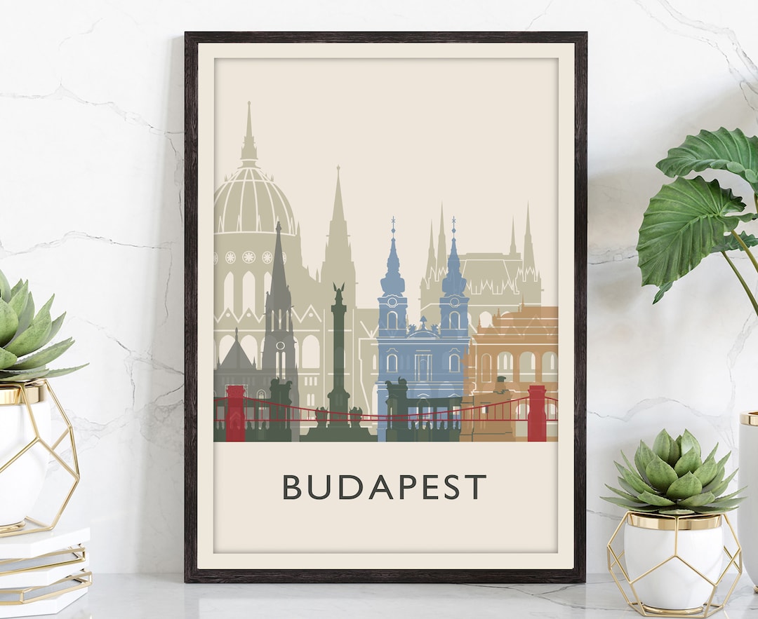 BUDAPEST POSTER Budapest HUNGARY Skyline Poster Cityscape and - Etsy