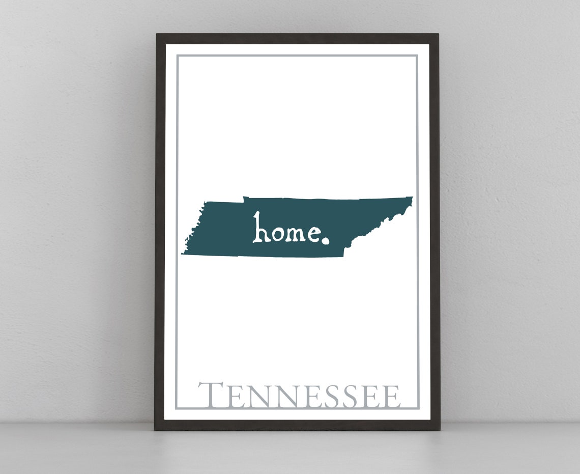 Tennessee Map Wall Art Tennessee Modern Map Poster Print | Etsy
