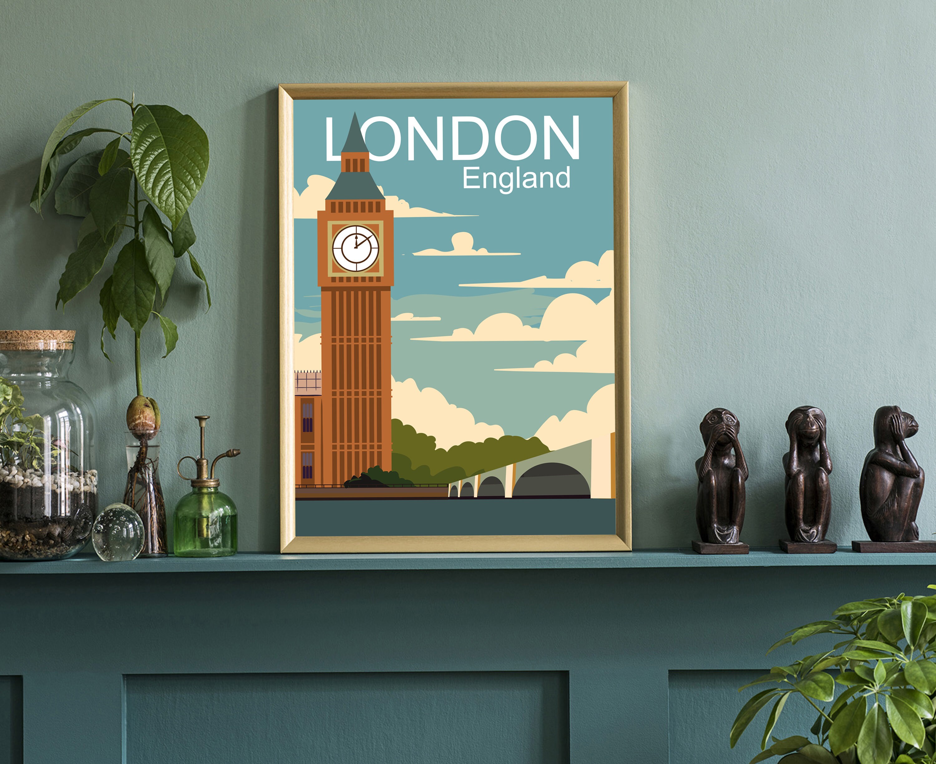 LONDON Travel Poster London England Cityscape Poster Print - Etsy