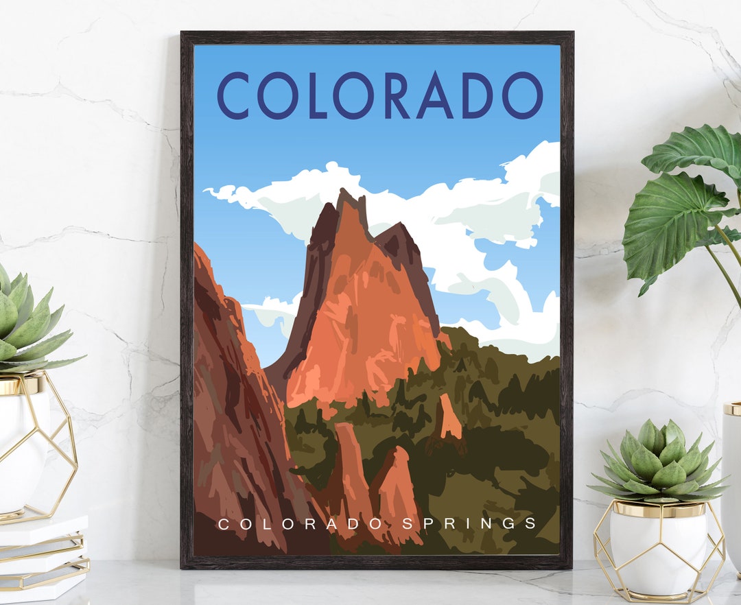 Retro Style Travel Poster, Colorado Vintage Rustic Poster Print, Home ...
