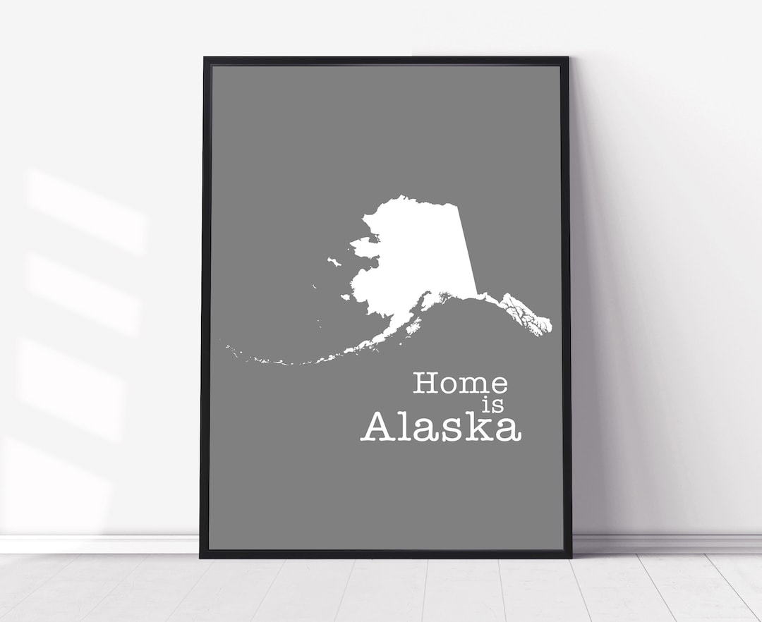 Alaska Map Wall Art Alaska Map Print Wall Decor City Map Poster Alaska ...