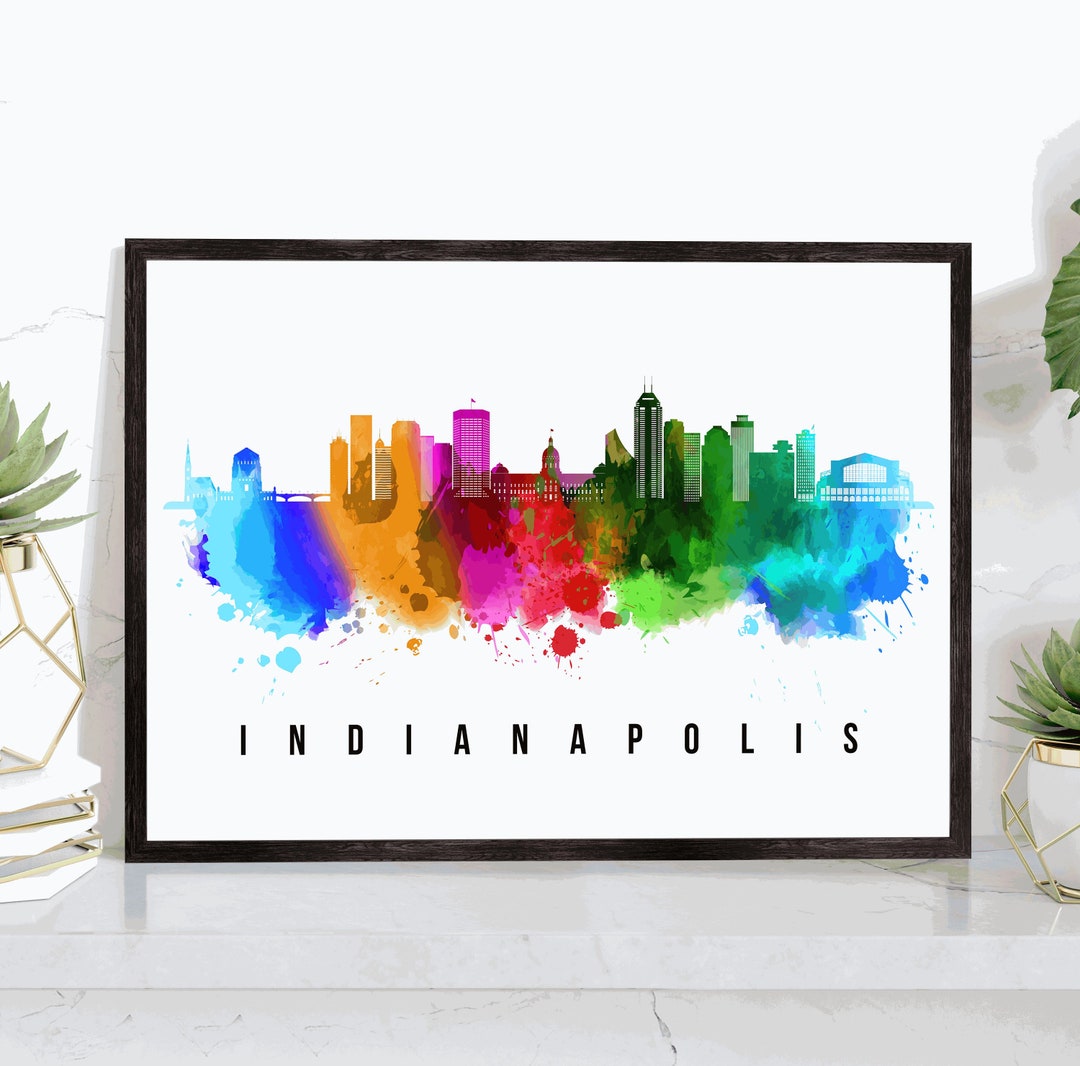 Indianapolis - Indiana Skyline Poster, Indianapolis - Indiana Cityscape ...