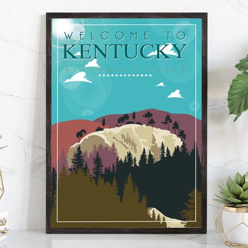 Retro Style Travel Poster Kentucky Vintage Rustic Poster - Etsy