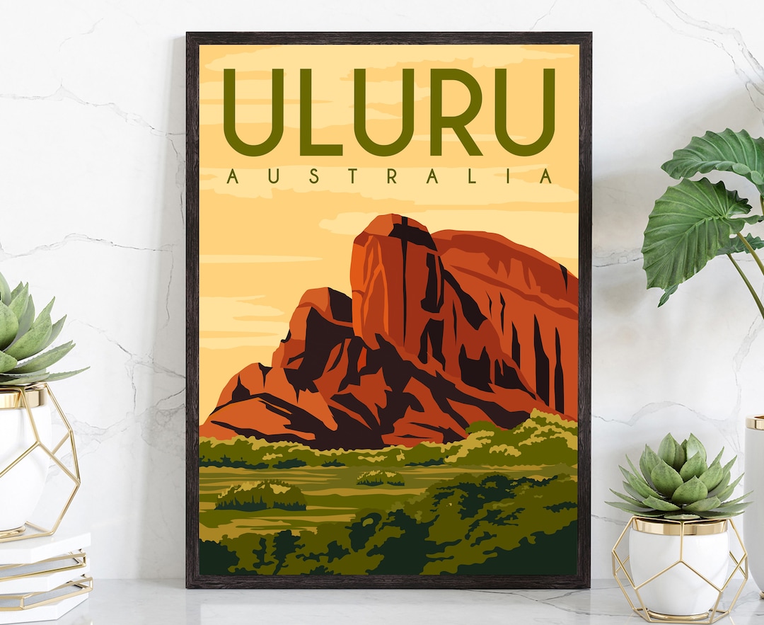 AUSTRALIA ULURU Travel Poster, Uluru Australia Cityscape Poster, Uluru ...