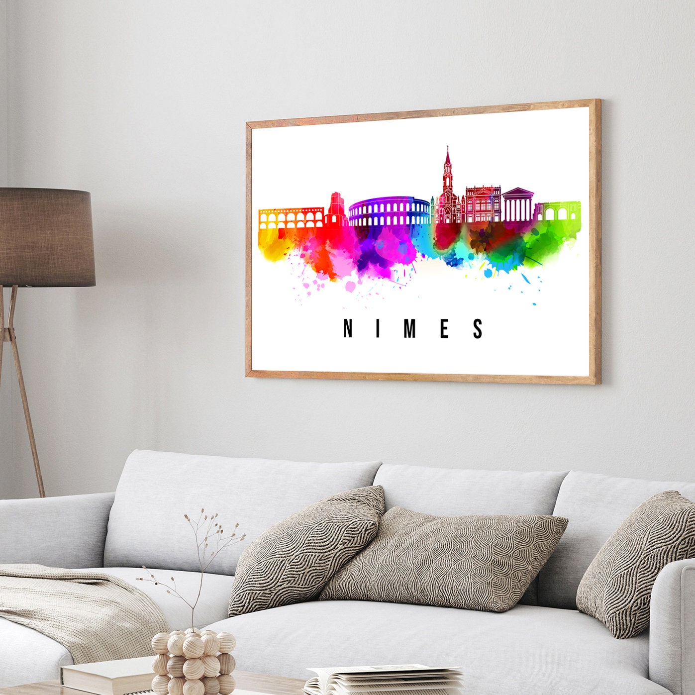 Nimes France Poster, Skyline Poster Cityscape Poster, France Landmark ...