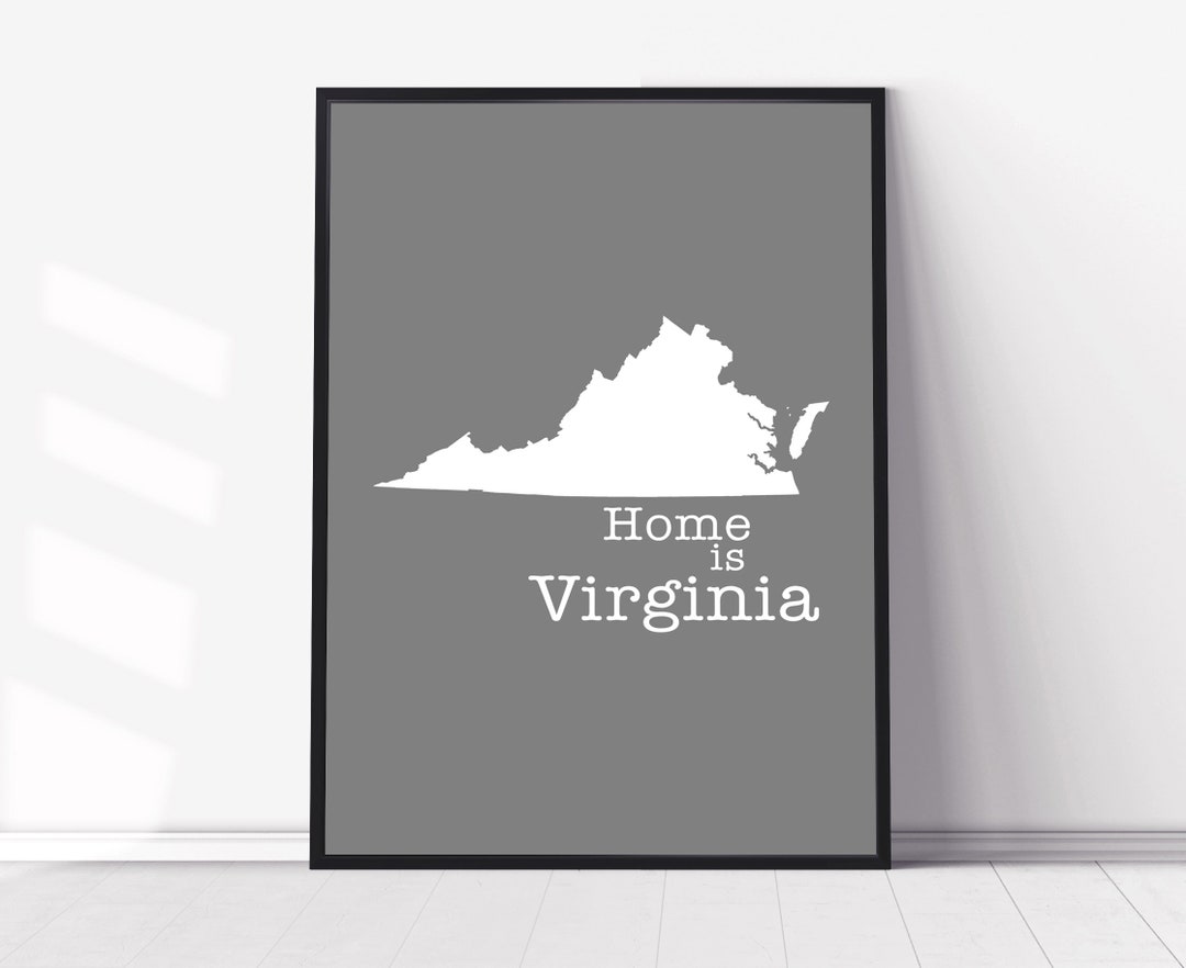 Virginia Map Wall Art, Virginia Modern Map Poster Print, City Map Wall ...