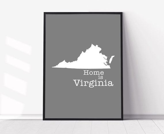 Virginia Map Wall Art Virginia Modern Map Poster Print City | Etsy