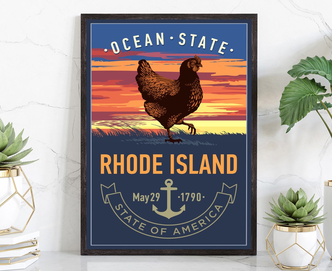United States Poster, Rhode Island State Poster Print, Rhode Island ...