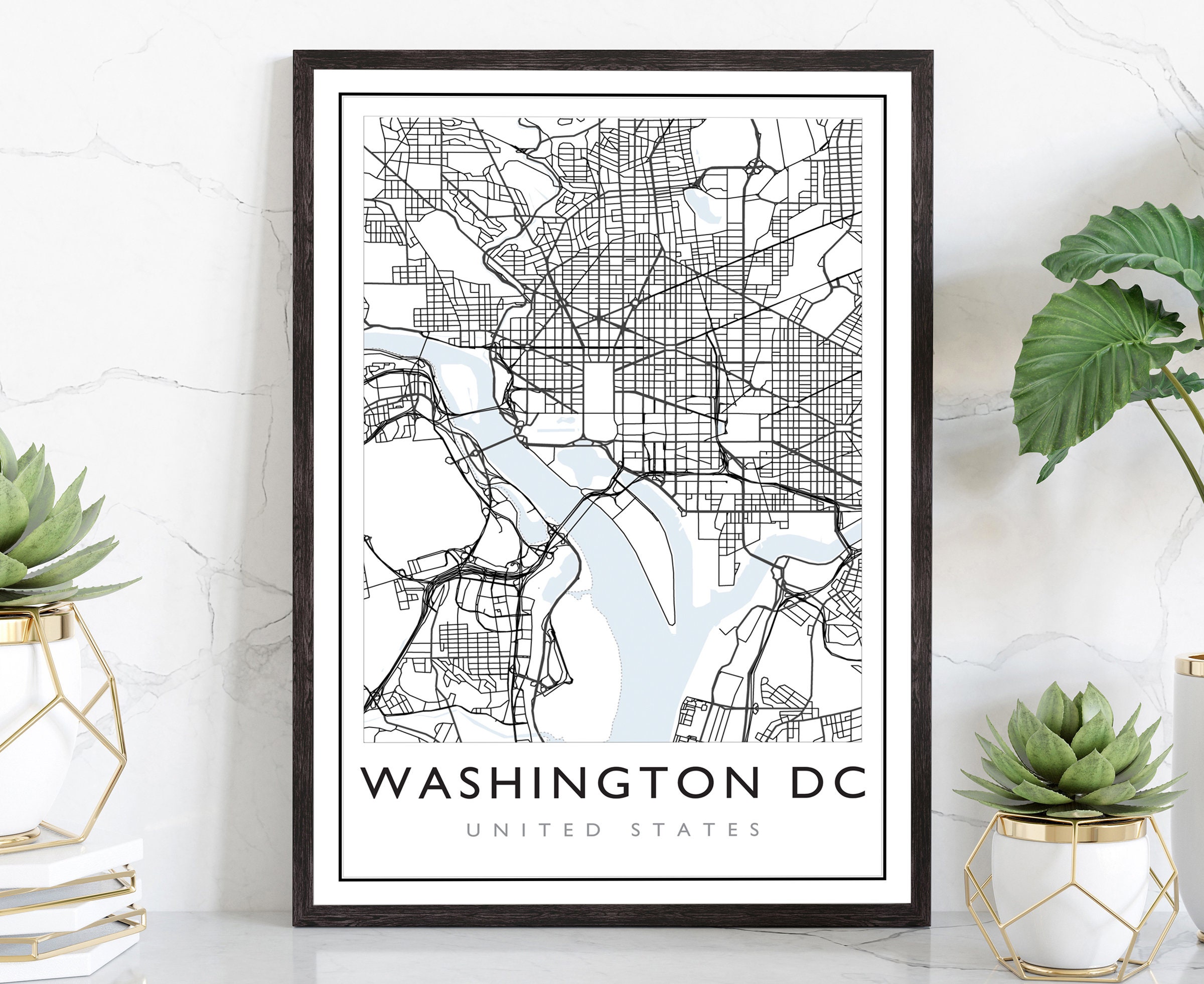 Washington DC City Map Washington DC United States Road Map - Etsy
