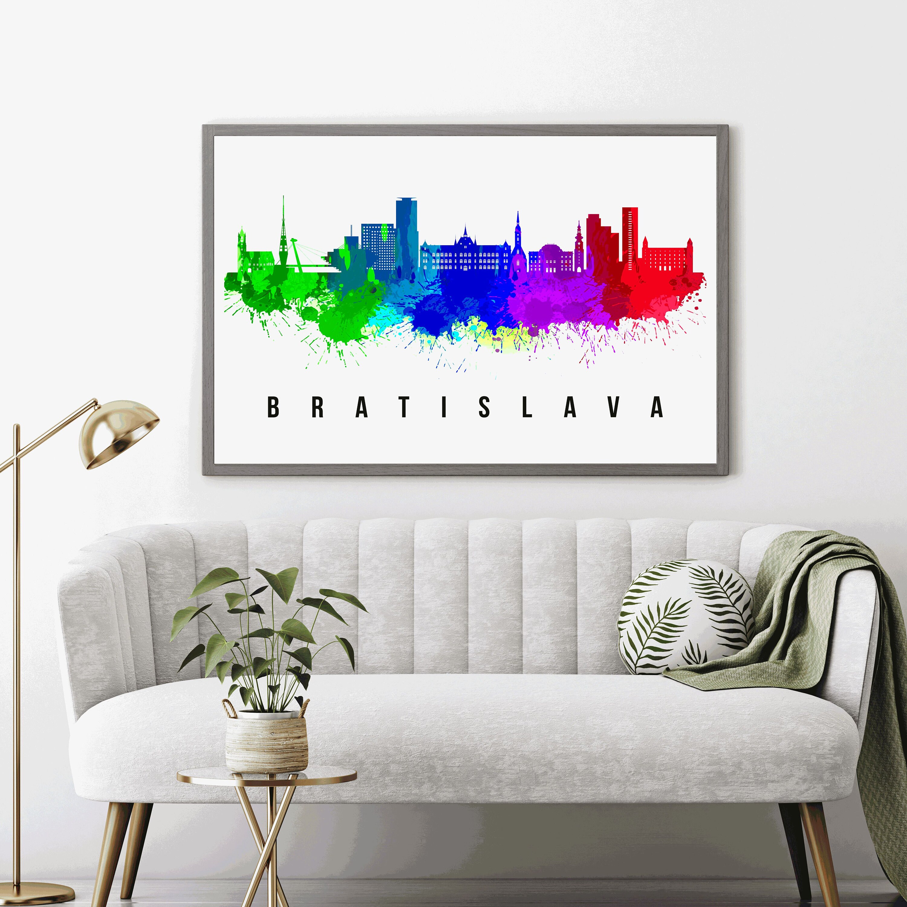 BRATISLAVA SLOVAKIA Poster Skyline Poster Cityscape and - Etsy