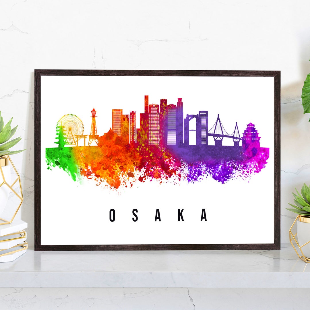 Osaka Japan Poster, Skyline Poster Cityscape Poster, Japan Landmark ...