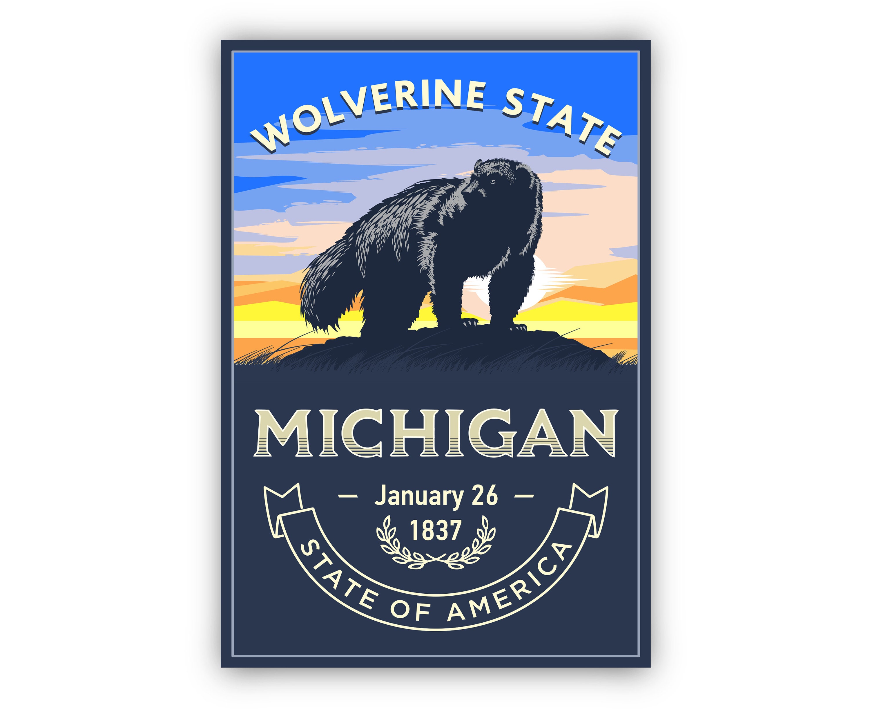 United States Poster Massachusetts State Poster Print - Etsy