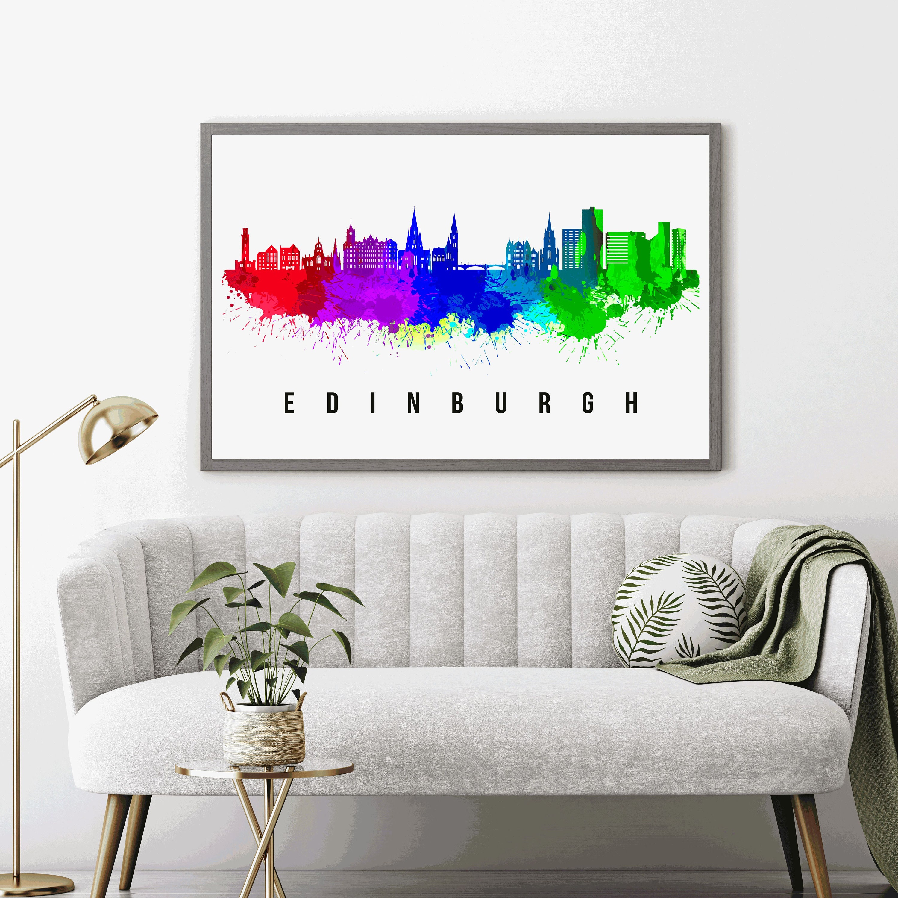 EDINBURGH SCOTLAND Poster Skyline Poster Cityscape and - Etsy