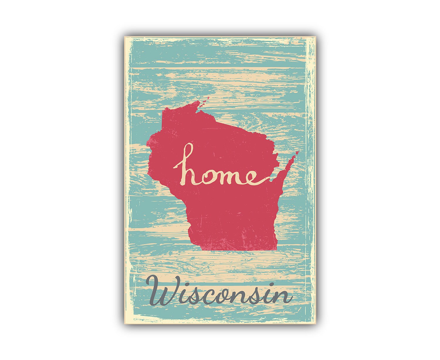 Retro Style Travel Poster, Home Wall Decor, Wisconsin State Poster ...