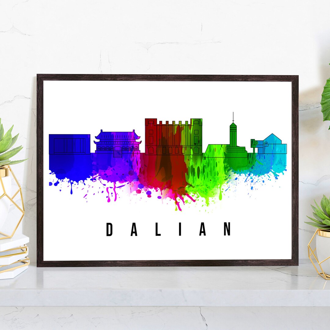 Pera Print Dalian China Skyline Poster, Dalian China Poster ...