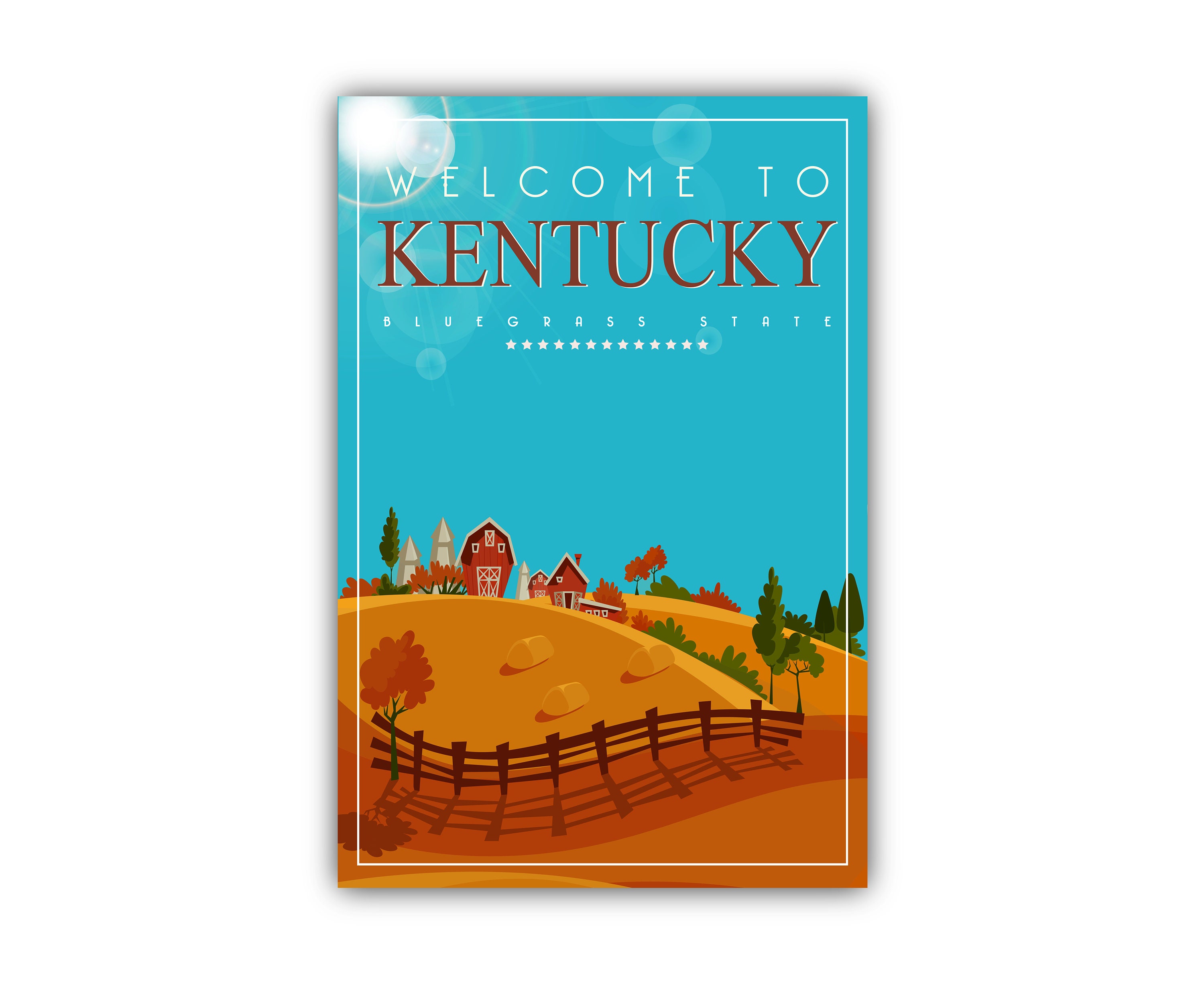 Retro Style Travel Poster Kentucky Vintage Rustic Poster | Etsy