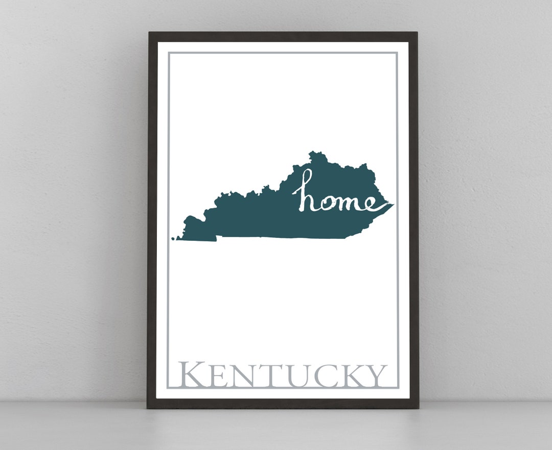 Kentucky Map Wall Art, Kentucky Modern Map Poster Print, Home Wall ...