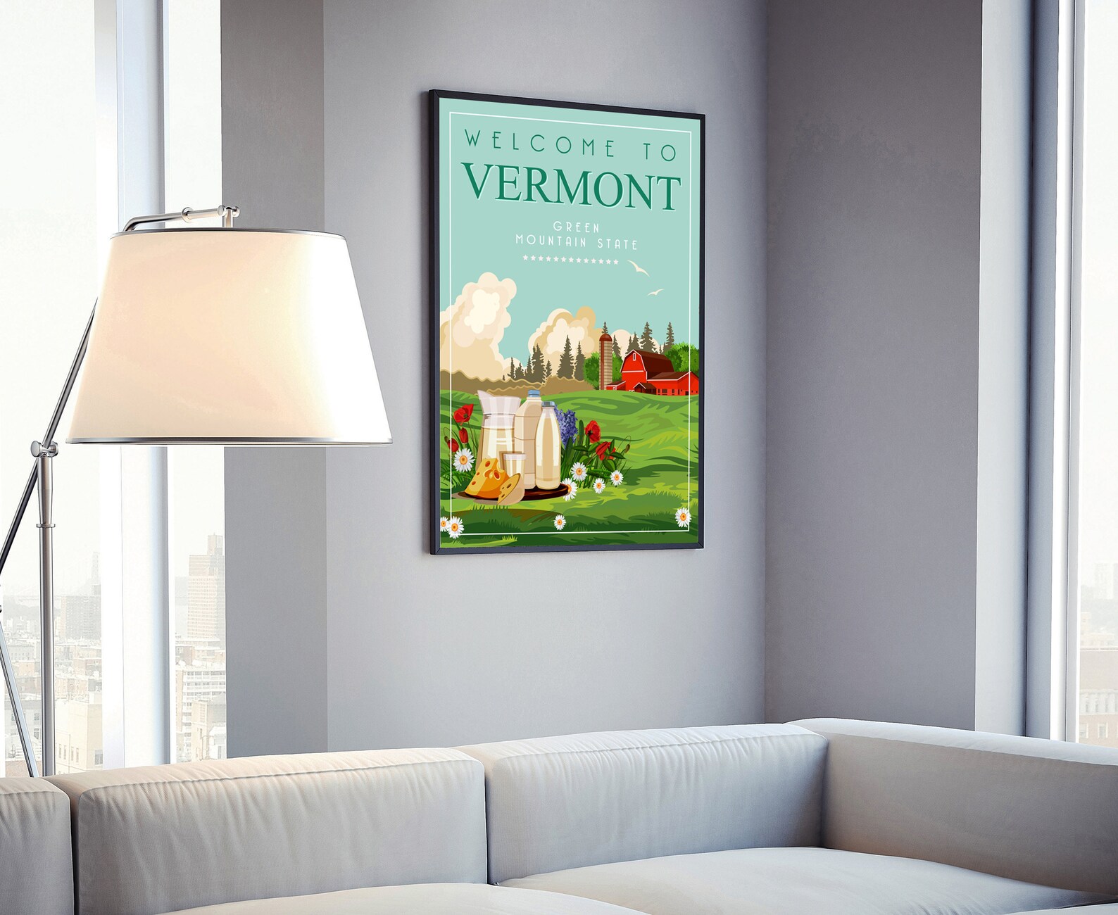 Retro Style Travel Poster Vermont Vintage Rustic Poster - Etsy